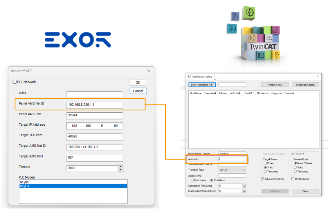 EXOR#Part_10 Connect to Beckhoff with ADS and use the Reciple function